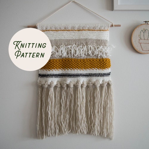KNITTING PATTERN Gwyneth Wall Hanging Knitted / Woven - Etsy