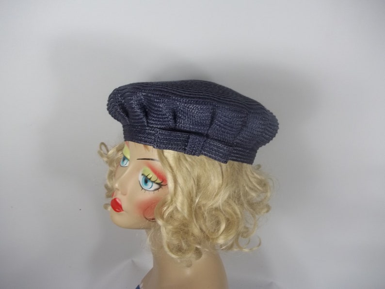 Straw Beret Blue Beret Designer Beret Bow Beret French - Etsy