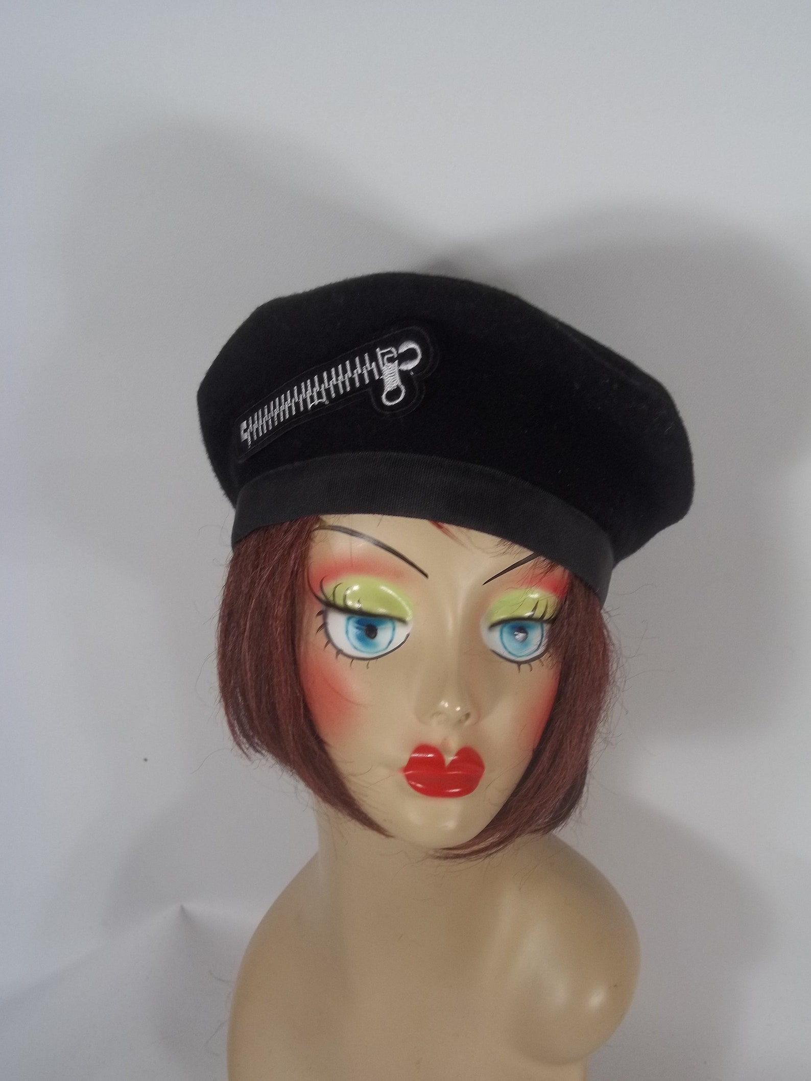 Wool black beret designer fashion military beret | Etsy