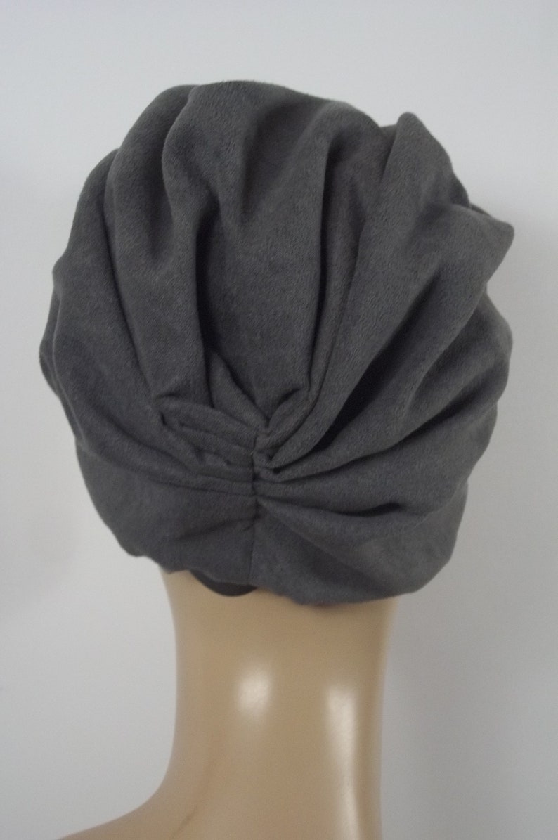 Faux Suede, Gray, Fashion, Turban, Hat, Women, Ladies, Turban, Chemo ...