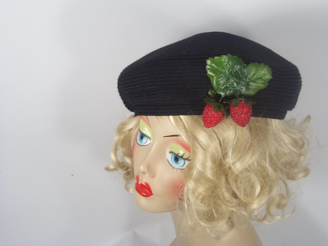 Straw Beret Black Beret Designer Beret Fashion French - Etsy