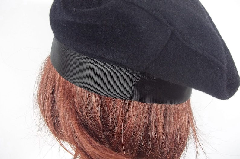 Wool black beret designer fashion military beret royal | Etsy