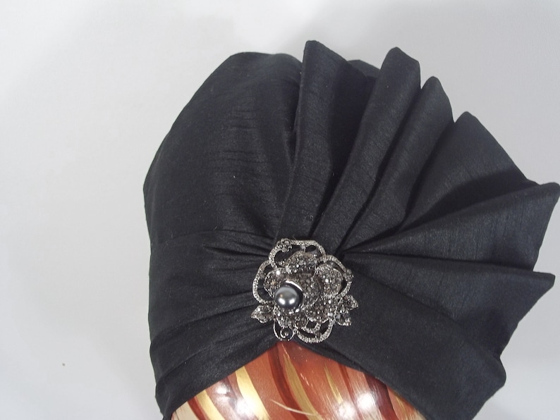 Faux Silk, Tall, High, Turban, Dressy, Black, Fashion, Turban, Church ...