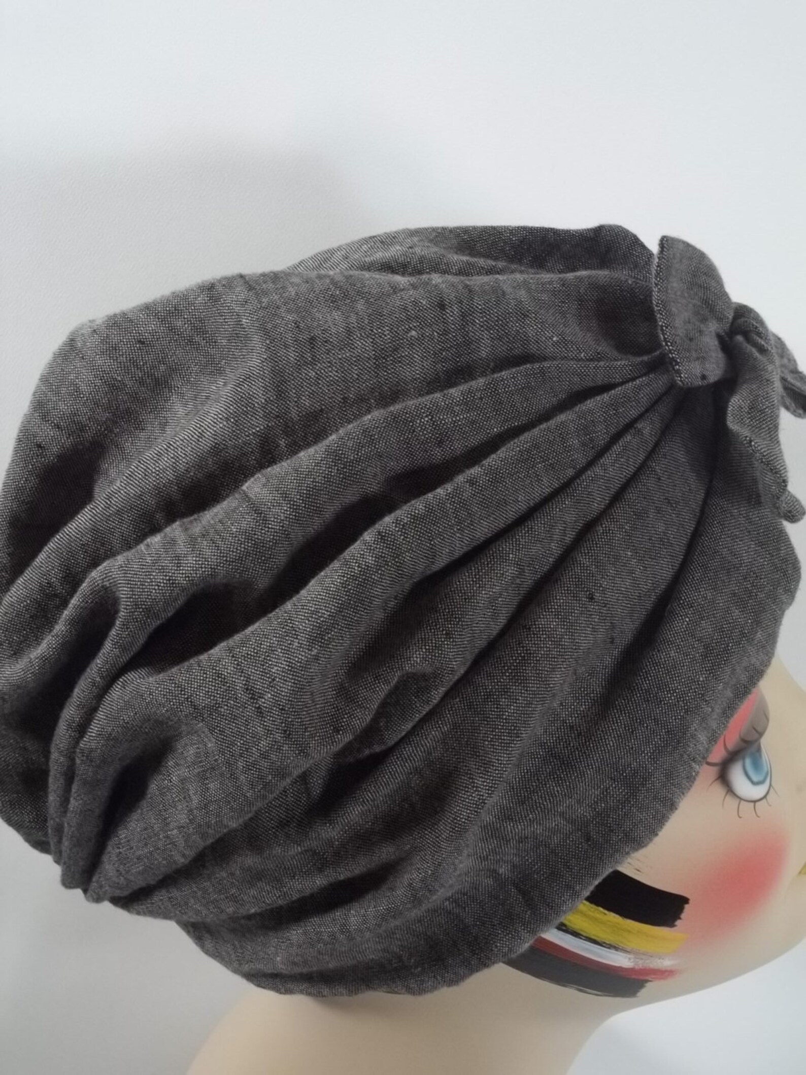 Linen, Fashion, Bow, Turban, Hat, Gray, Turban, Women, Ladies, Turban ...