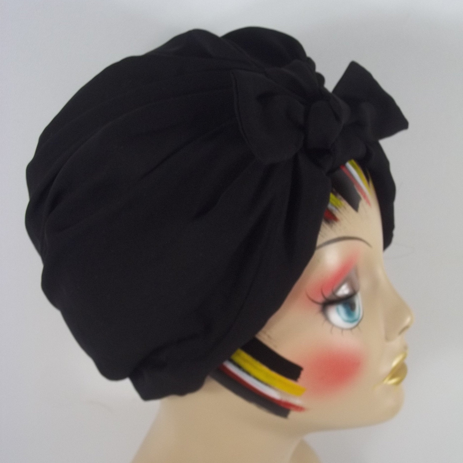Chiffon Poly Black Turban Bow Fashion Turban Chemo | Etsy