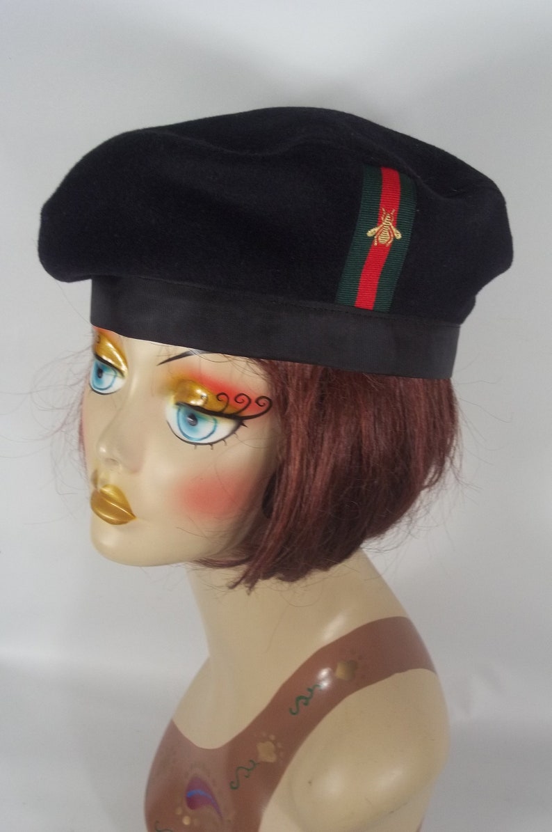 Wool beret black designer beret fashion beret vintage | Etsy