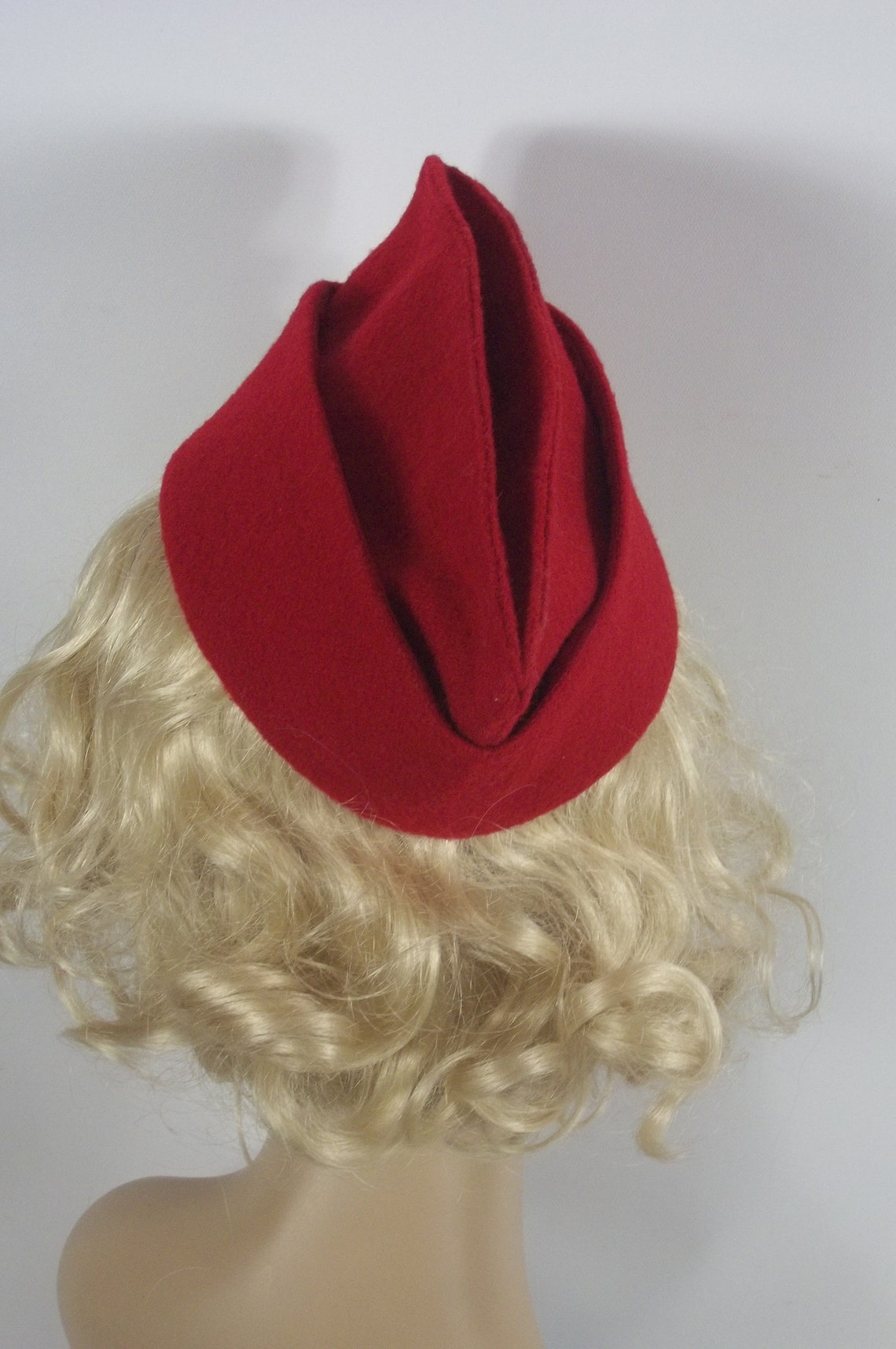 Wool 1940s Garrison Cap Hat Red Military Hat Side Cap - Etsy