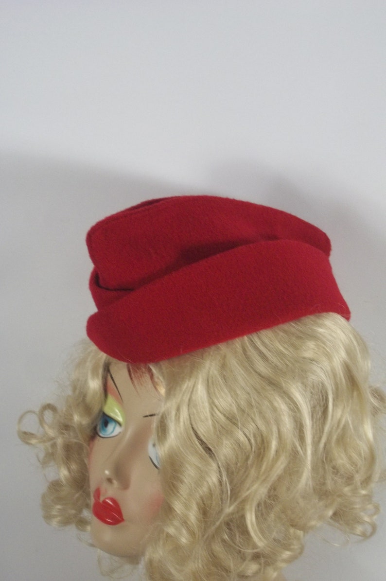 Wool 1940s Garrison Cap Hat Red Military Hat Side Cap - Etsy