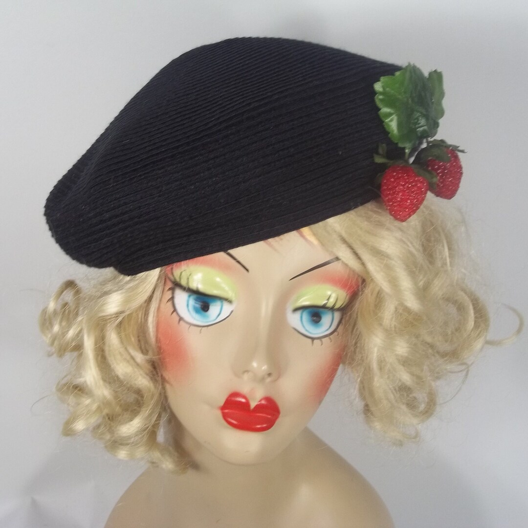 Straw Beret, Black Beret, Designer Beret, Fashion, French, Beret, Women ...