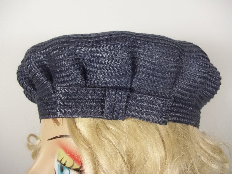 Straw Beret Blue Beret Designer Beret Bow Beret French - Etsy