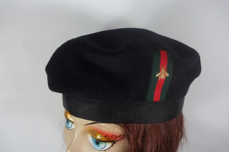 Wool beret black designer beret fashion beret vintage | Etsy