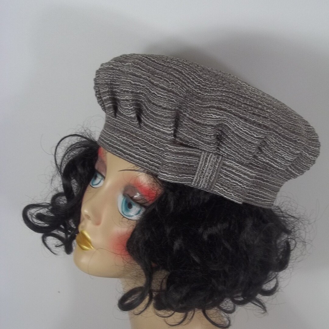 Straw Beret, Gray, Beret, Designer, Bow, Beret, French Beret, Straw Hat ...