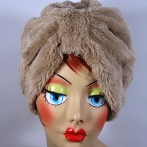 Faux Fur, Winter, Turban, Hat, Beige, Fashion, Turban, Women, Ladies ...