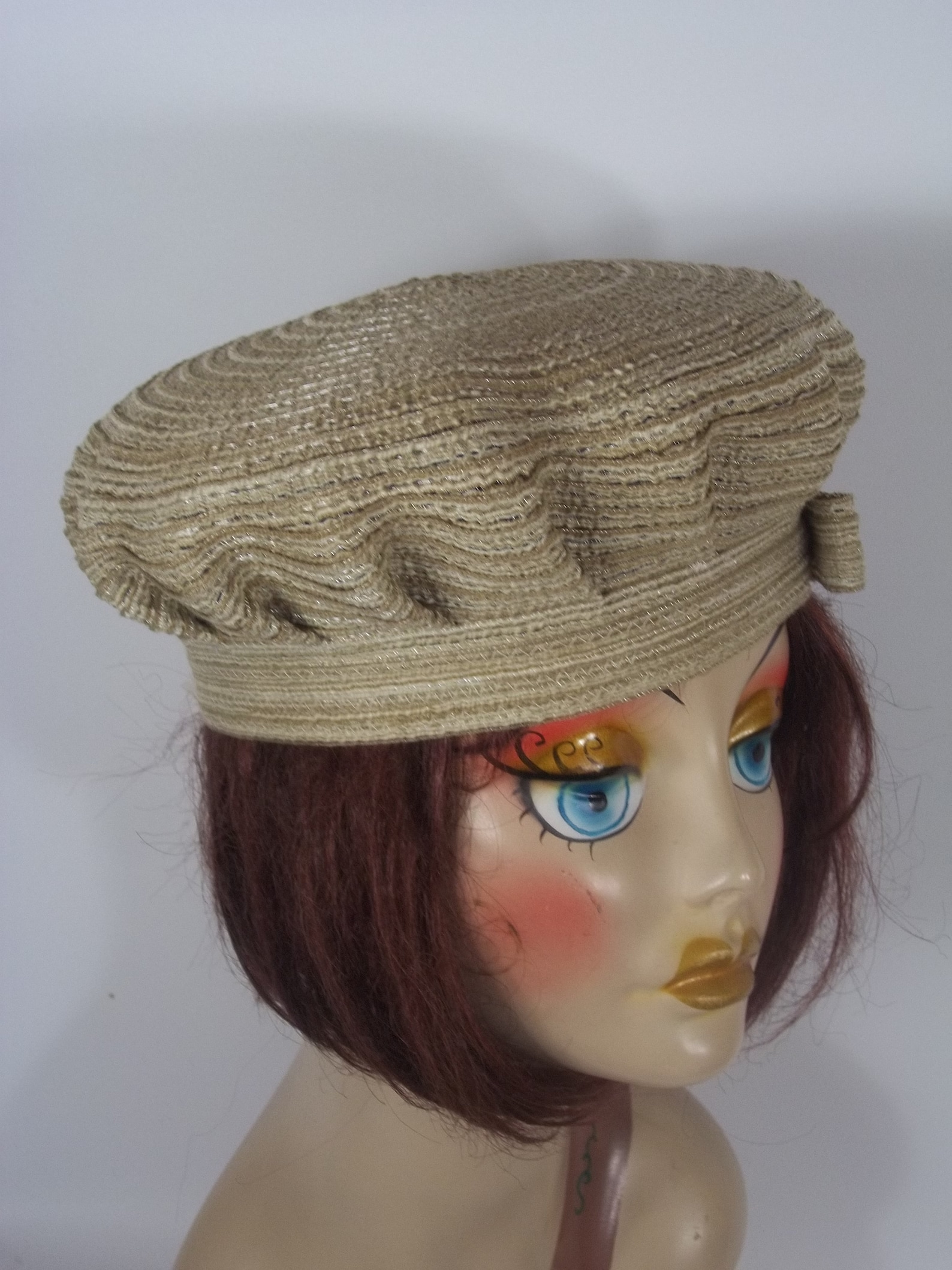 Straw Beret Beige Designer Beret Bow Beret French Beret - Etsy