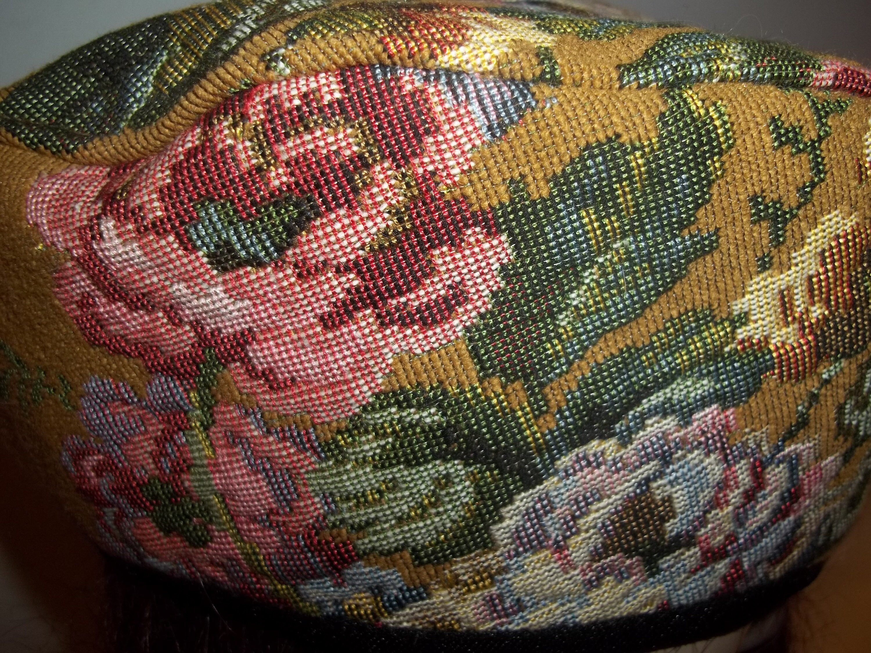 Tapestry, Beret, Multi Color, Boho, Vintage Look, Mustard Yellow, Hat ...