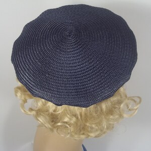 Straw Beret, Blue Beret, Designer Beret, Bow Beret, French Beret, Straw ...