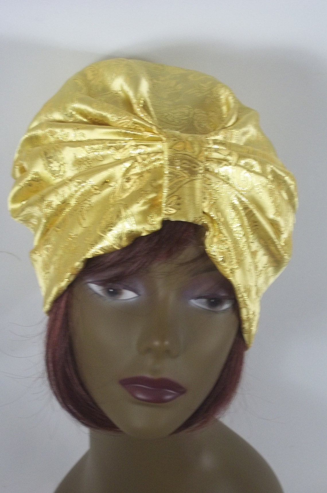 Gold brocade fashion turban hat designer dressy turban | Etsy