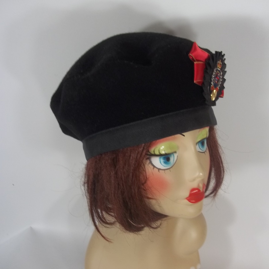 Wool, Black, Beret, Designer, Fashion, Military, Beret, Royal Crest ...