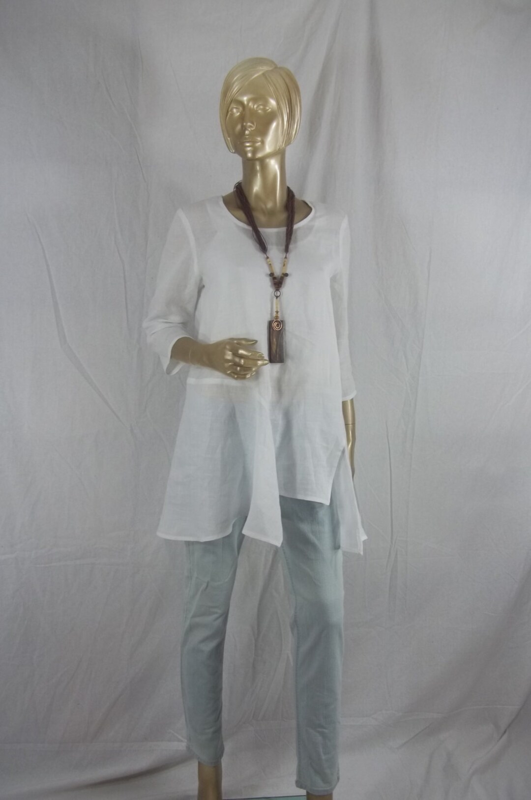 Linen, Flax, Tunic, Lagenlook Tunic, White, Plus Size, Tunic, Shabby ...