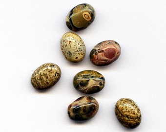 8x6 MM Natural Leopard Skin Agate Oval Cabochon for Three | Etsy