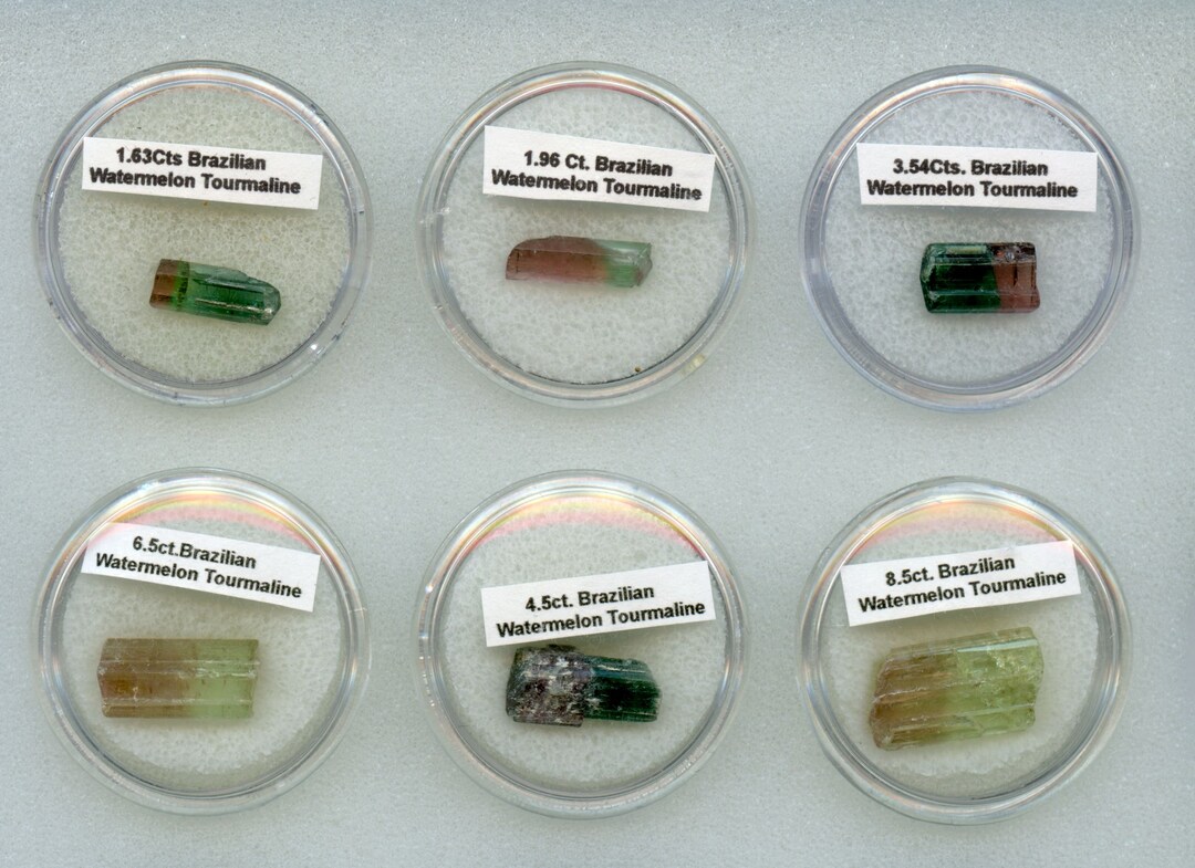 Natural Brazilian Watermelon Tourmaline Bi Color Crystal - Etsy