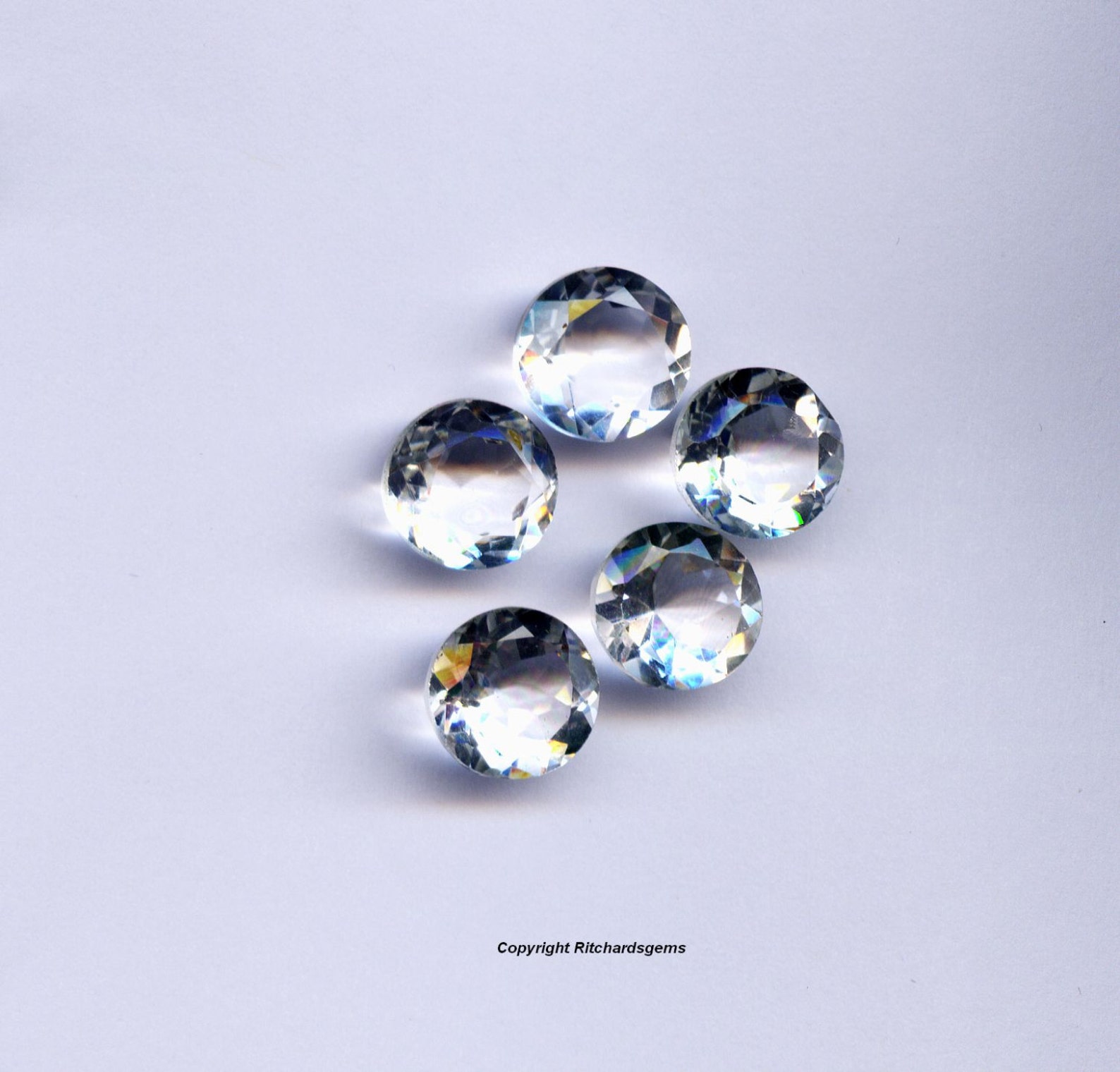 Natural Semi Precious 10 Mm Faceted Round Brilliant Crystal Quartz for ...