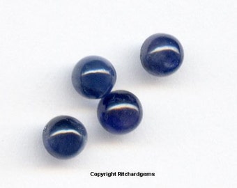 Natural 4 Mm Round Blue Sapphire Cabochon Gemstone for One | Etsy