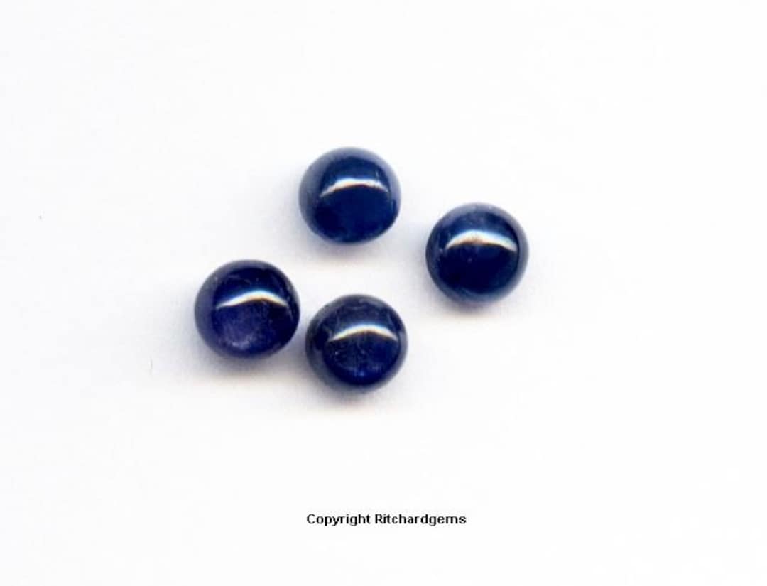 Natural 4 Mm Round Blue Sapphire Cabochon Gemstone for One - Etsy