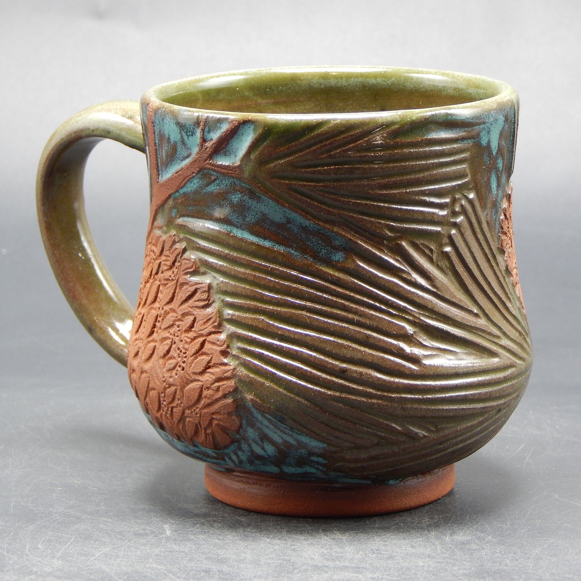 Carved Ceramic Pine Cone Mug - Etsy