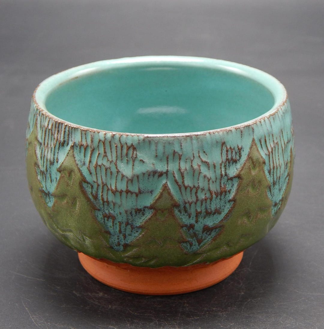 Pine Tree Ceramic Bowl - Etsy