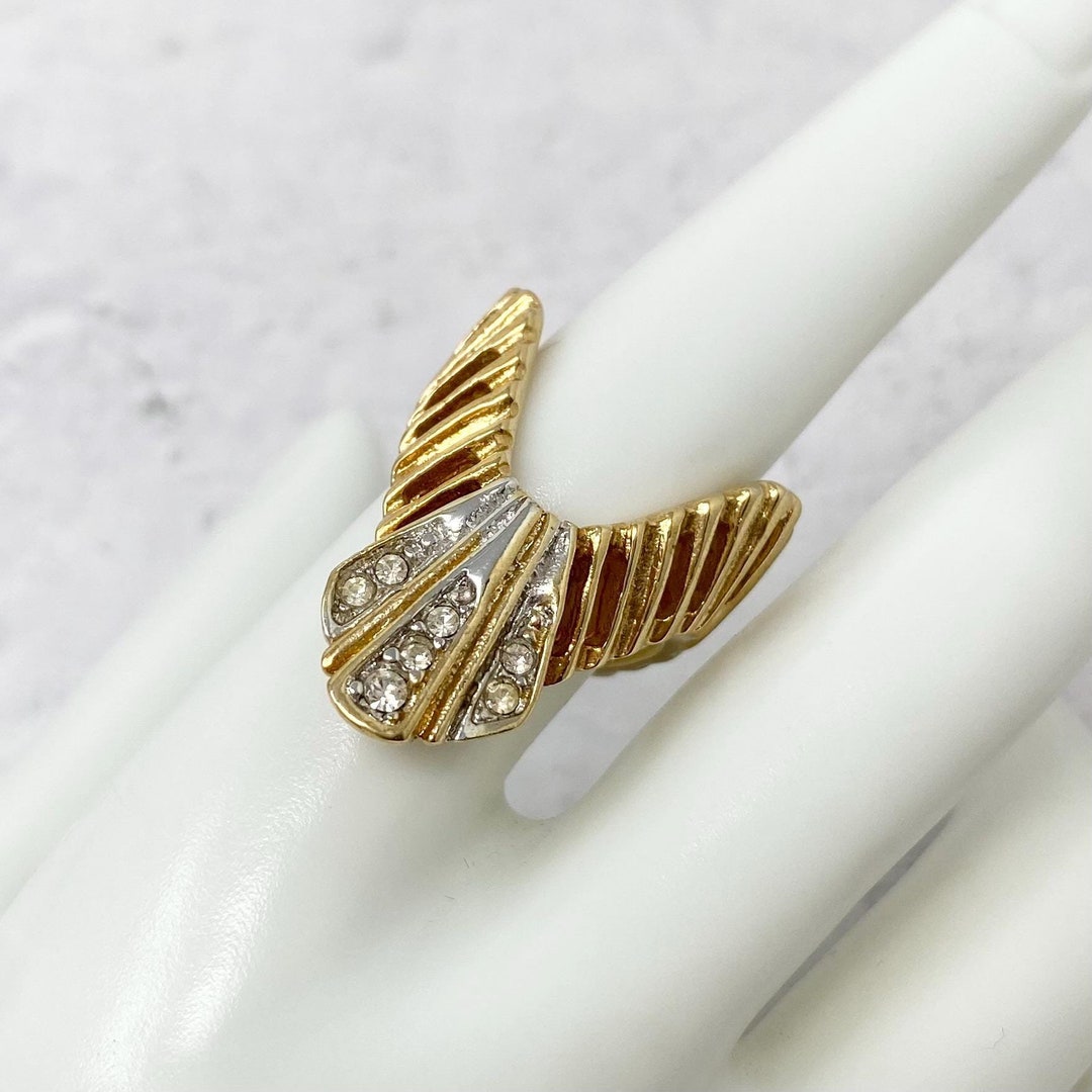 Vintage 1980s 1990s 18K High Grade Electroplated Pave Rhinestone ...