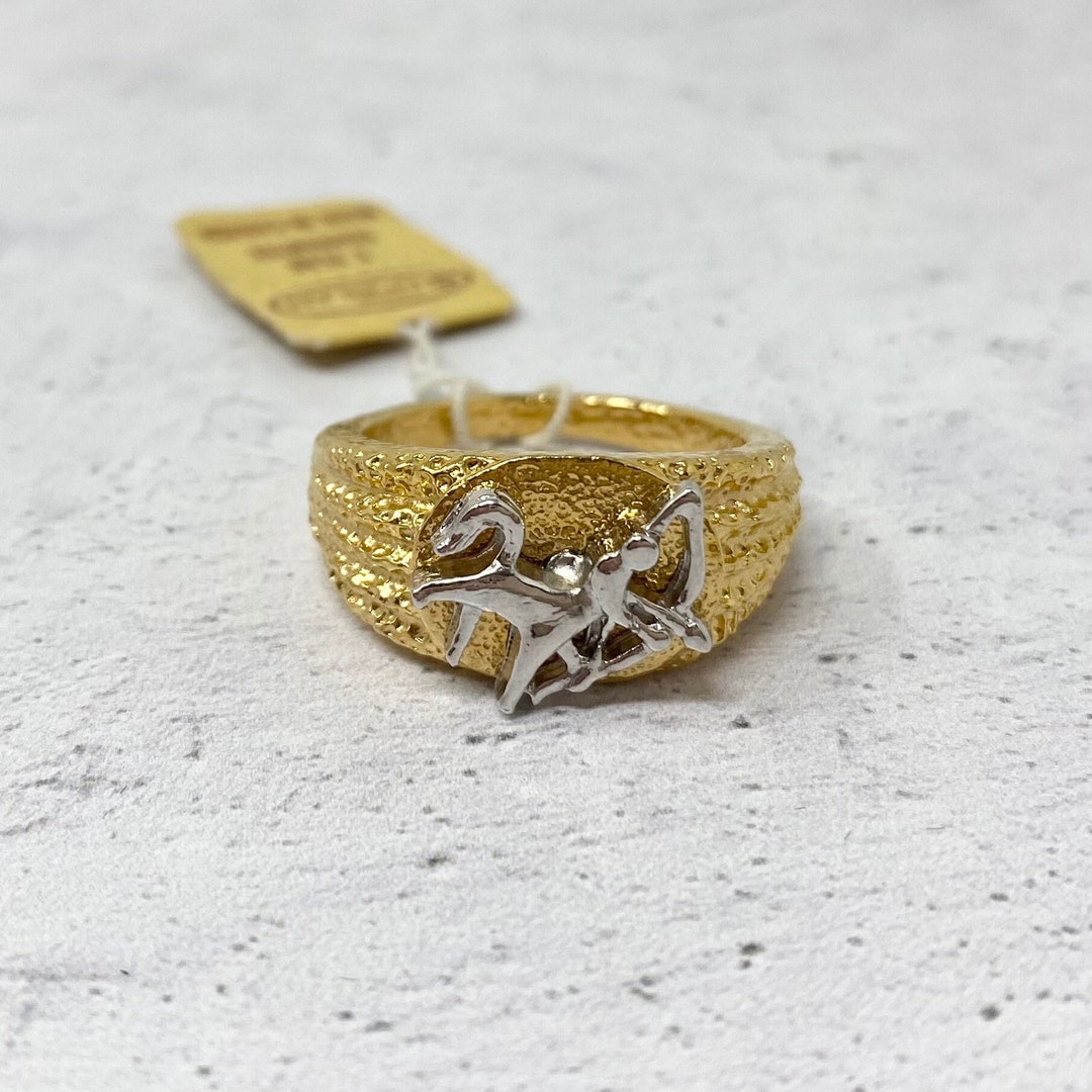 Vintage 1970s NOS D'ORLAN Astrological Zodiac Sagittarius Archer Ring New Old Stock - Etsy