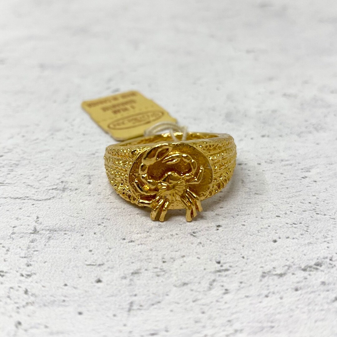 Vintage 1970s NOS D'ORLAN Astrological Zodiac Cancer Crab Ring New Old Stock - Etsy