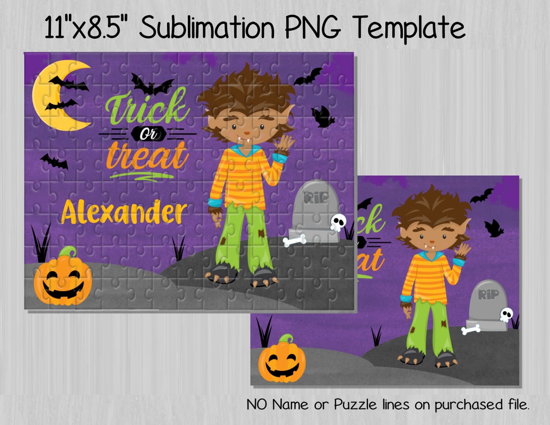 Halloween Werewolf Sublimation Puzzle Design PNG ONLY - Etsy