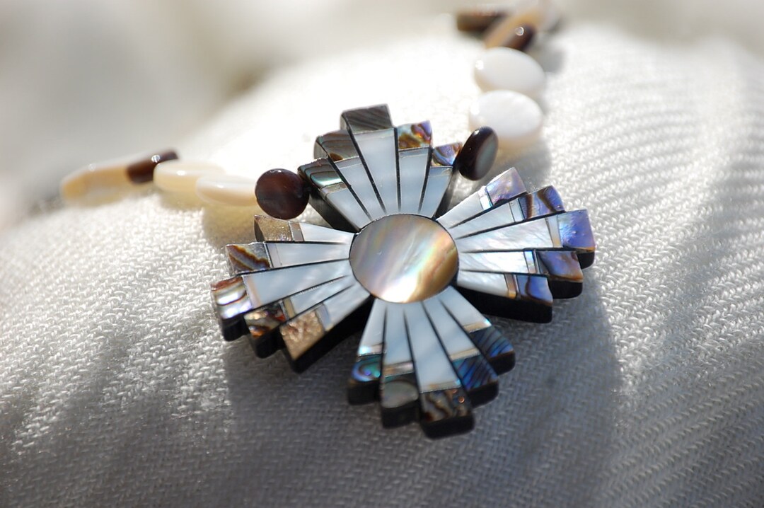 Paua Shell Cross Necklace: Mother of Pearl, Brown Shell - Etsy