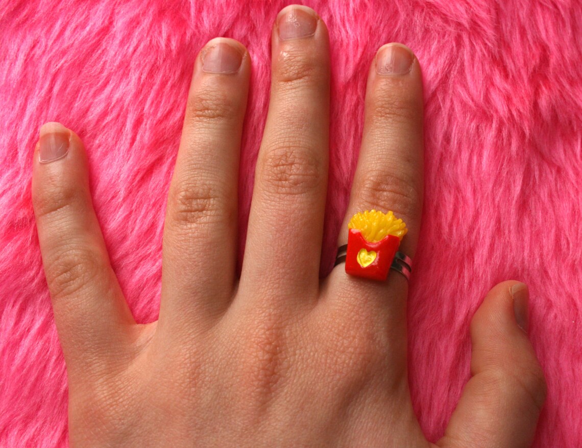 FRIES Chips Ring // Kawaii Cyber Cute Punk | Etsy
