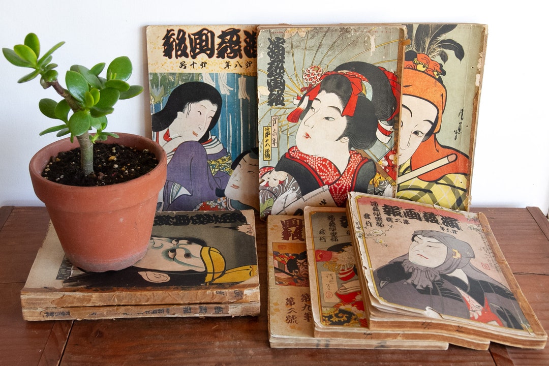 Antique Japanese Kabuki Magazine Books, Coffee Table Book, Theater ...
