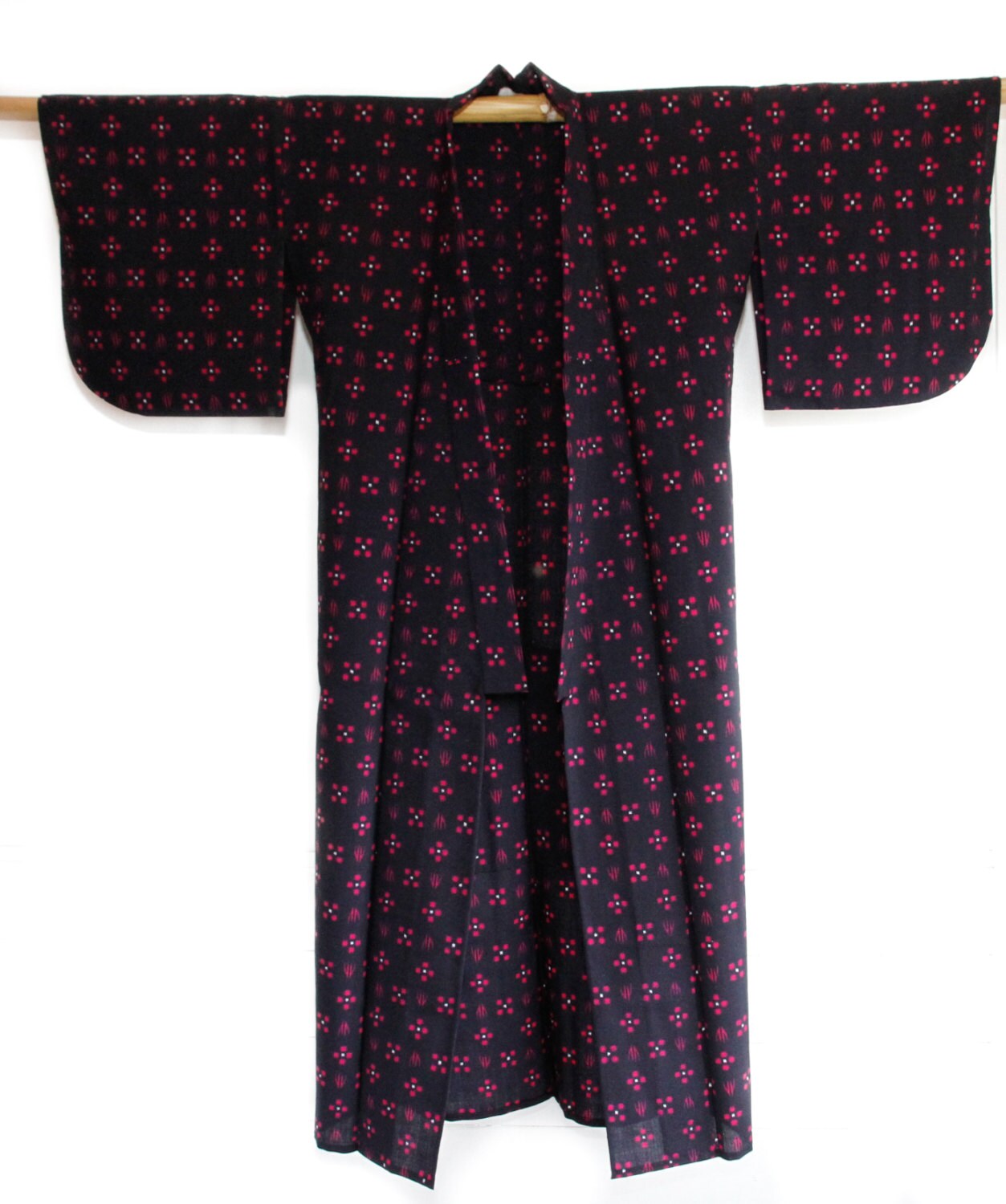 Blue Kimono Vintage Japanese Kasuri Robe Boho Jacket | Etsy