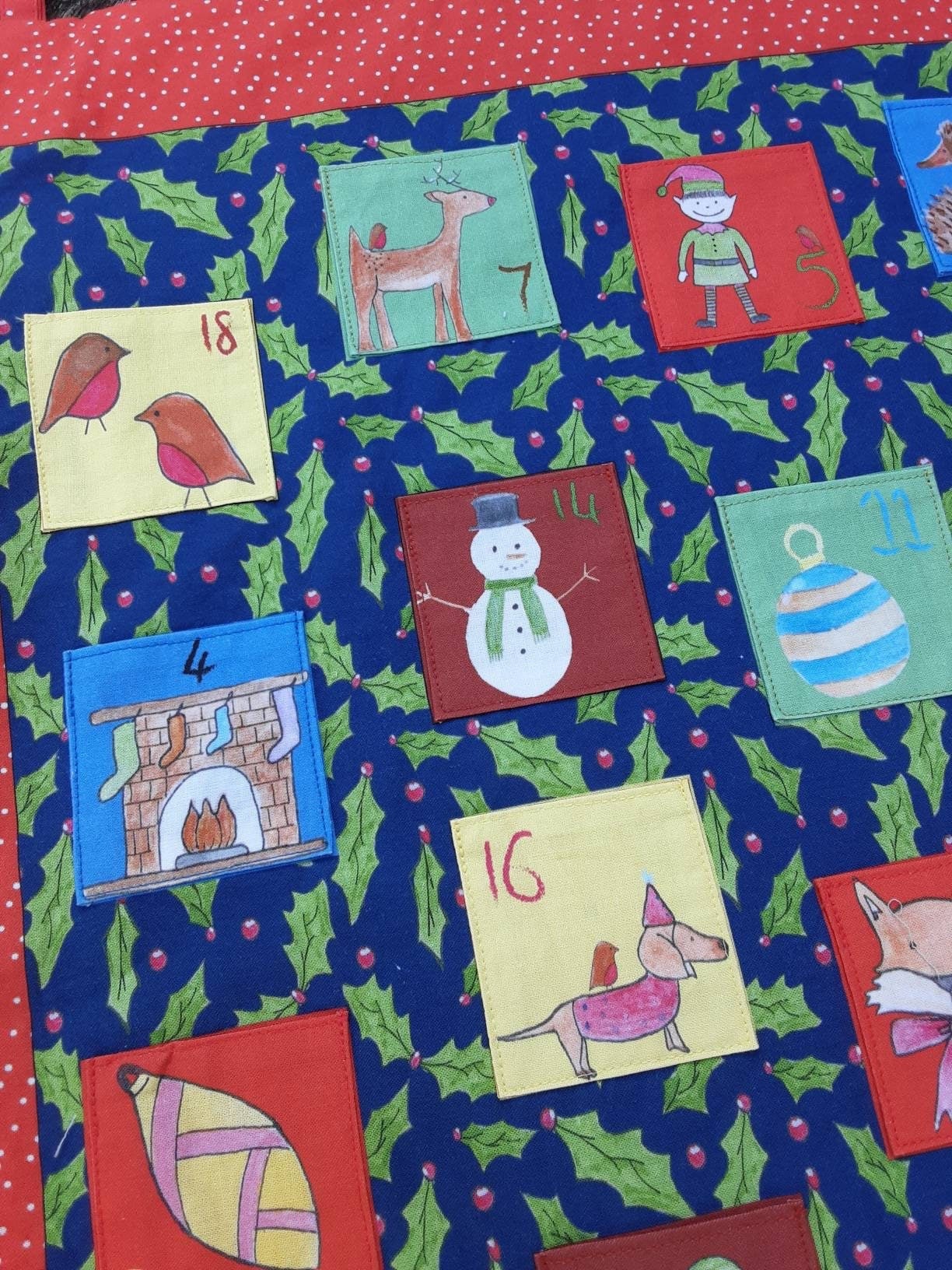 Personalized Fabric Christmas Advent Calendar With Pockets, Cloth ...