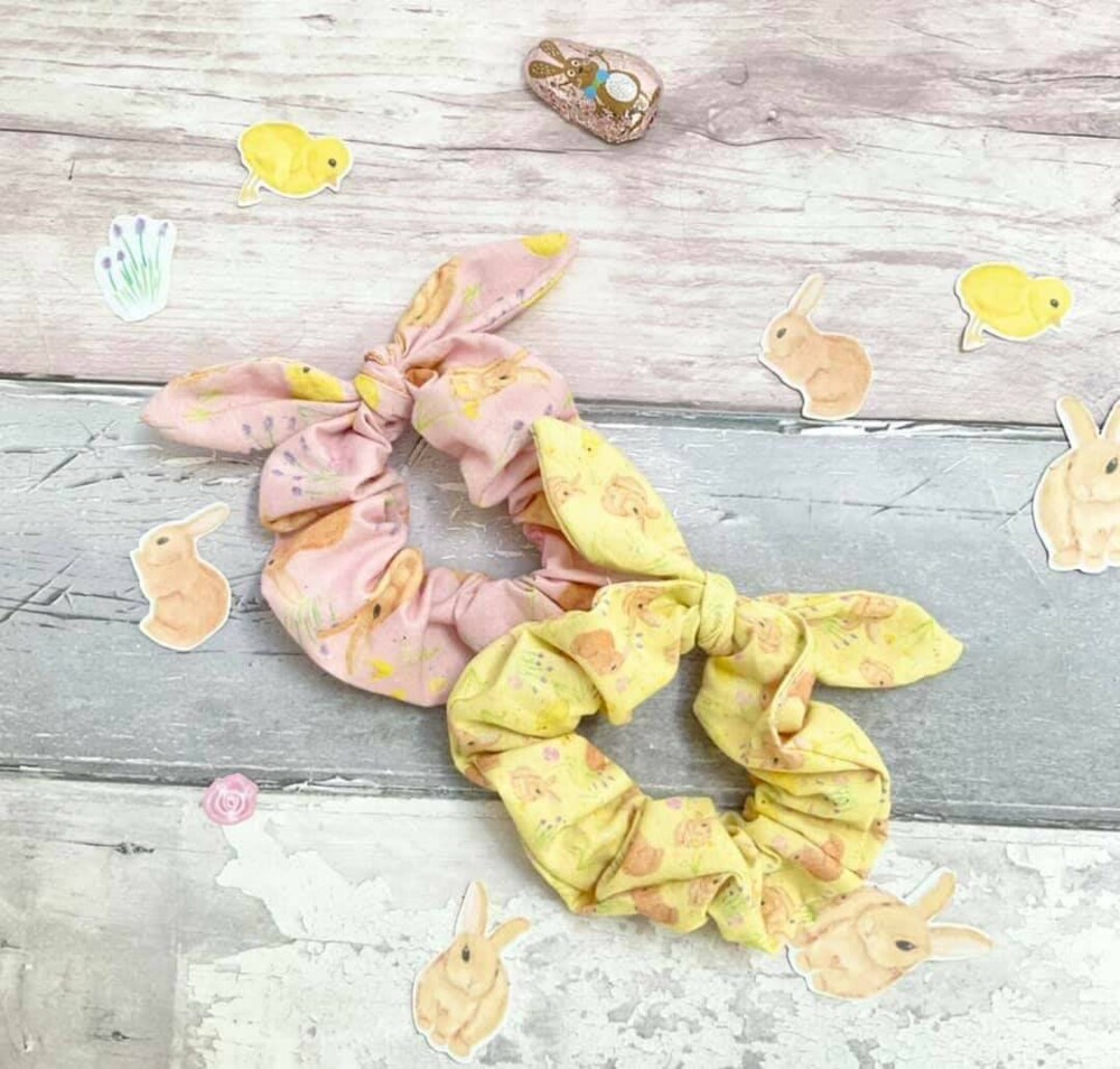 Bunny Ear Scrunchies, Rabbit Hair Accessories, Bunny Ear Hair Ties ...