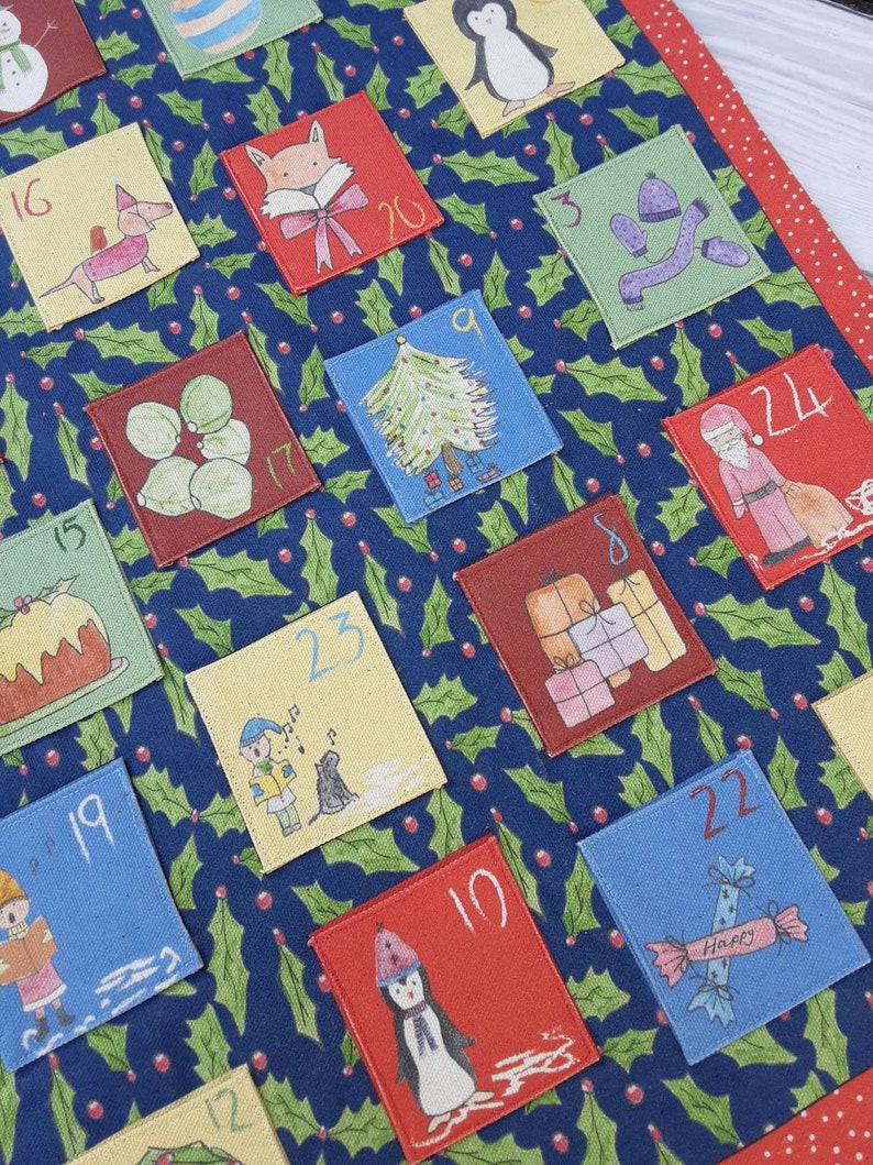 Personalized Fabric Christmas Advent Calendar With Pockets, Cloth ...