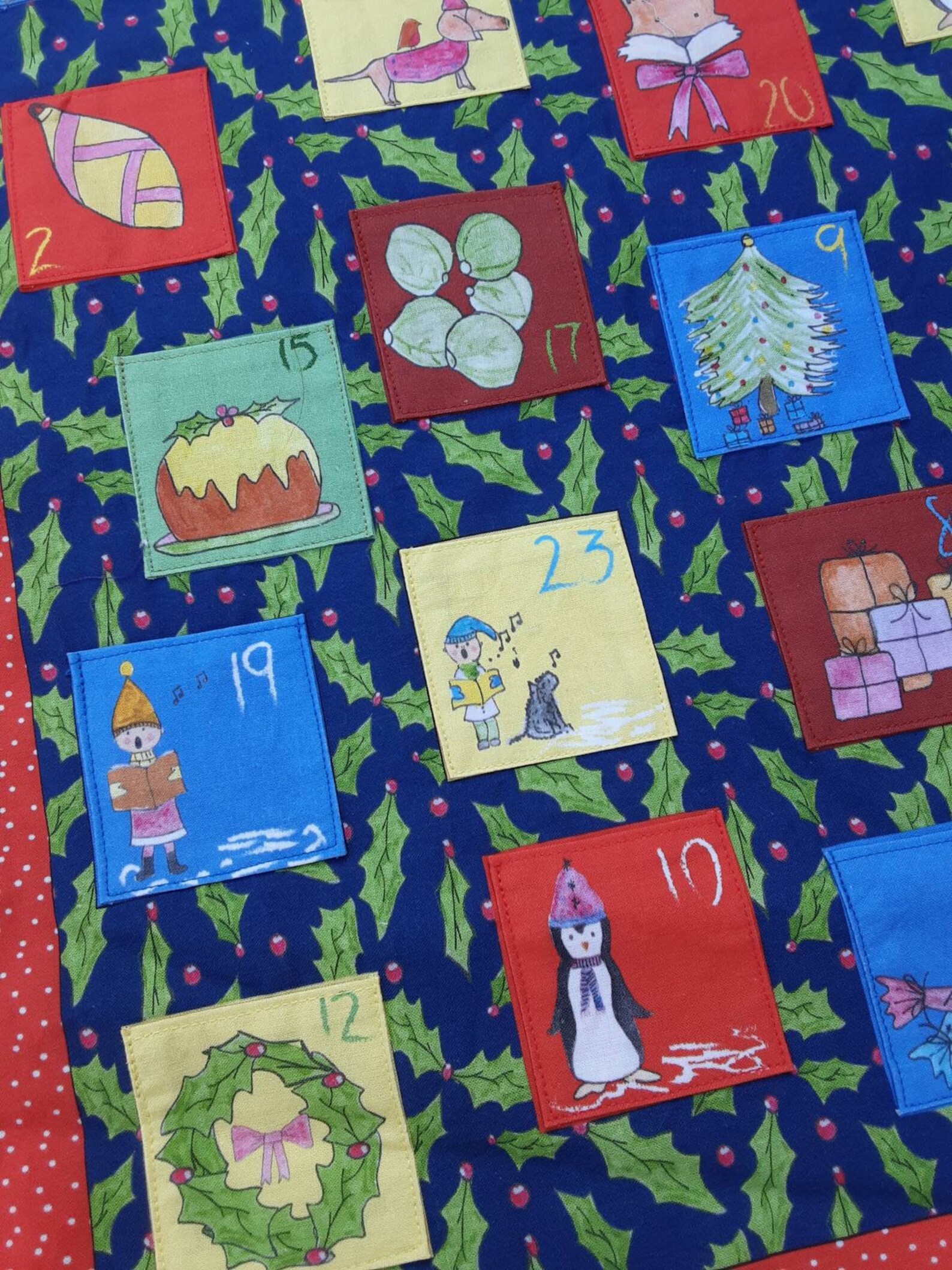 Personalized Fabric Christmas Advent Calendar With Pockets, Cloth ...