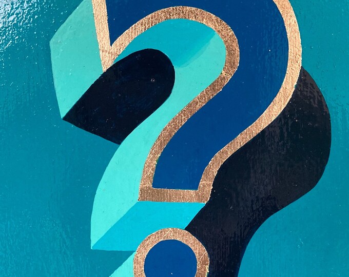 Question Mark Hand Painted Traditional Wooden Sign Pop Art Graphic ...