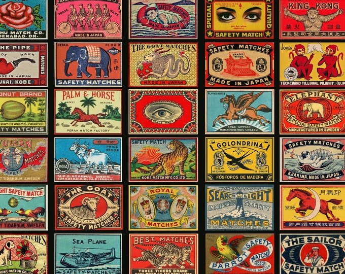 Vintage Matchbox Label Collection Gift Wrap Wrapping Paper Poster - Etsy