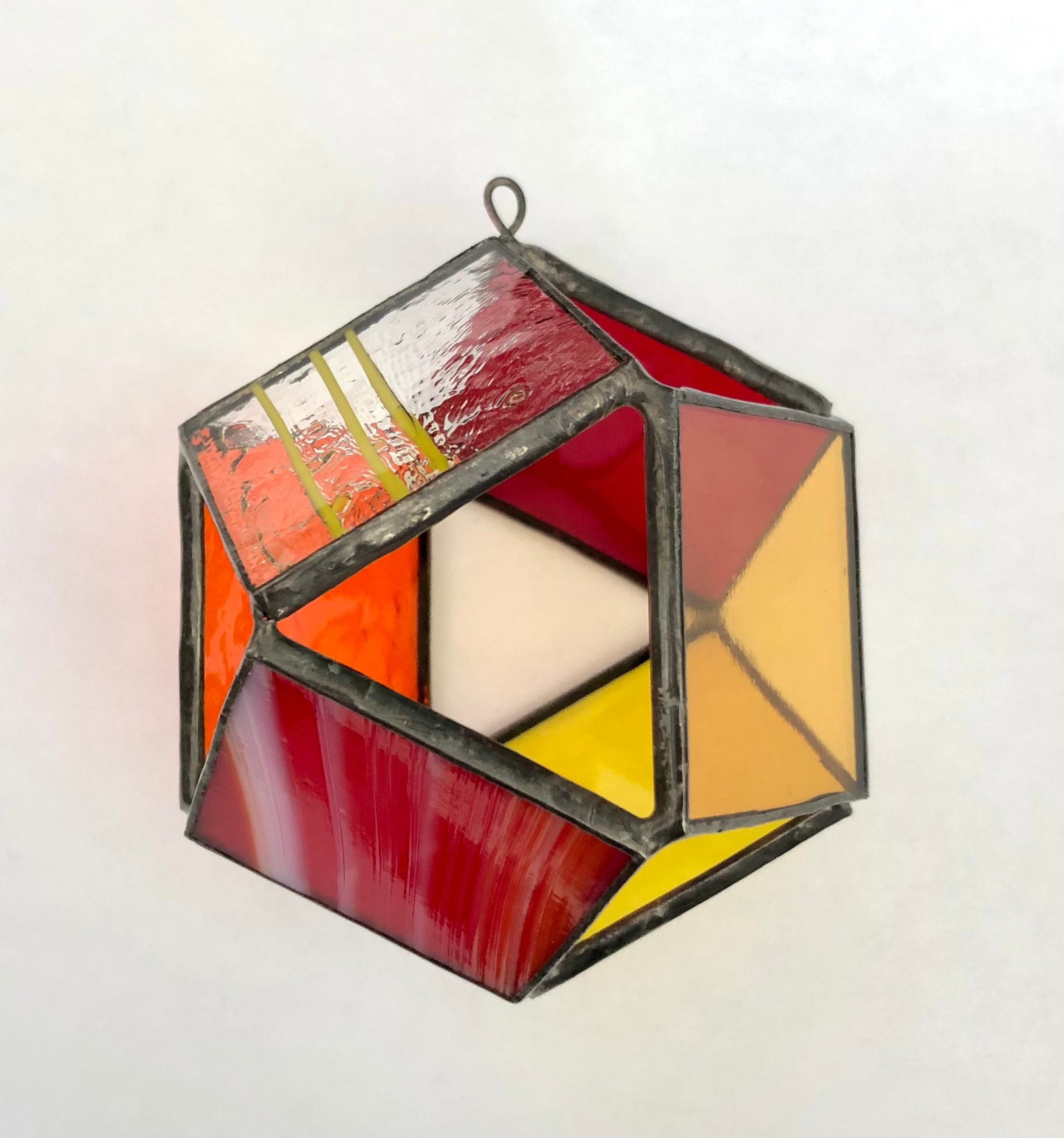 stained glass cube twirlers 3D stained glass sun catchers. Geometric ...
