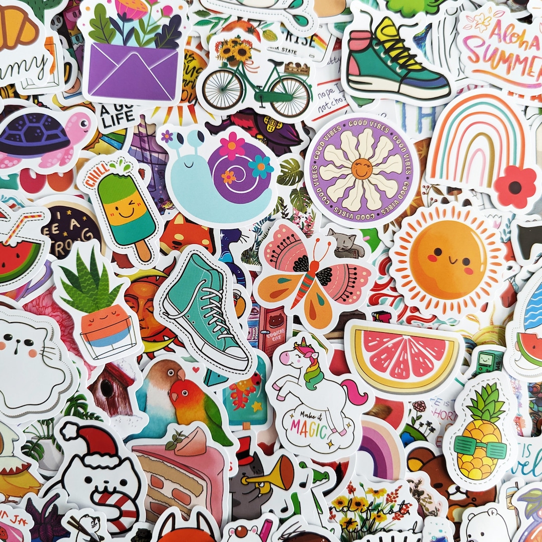 Mixed Cute Mini Stickers 10-100pcs Kids Party, Vinyl Stickers for Water ...