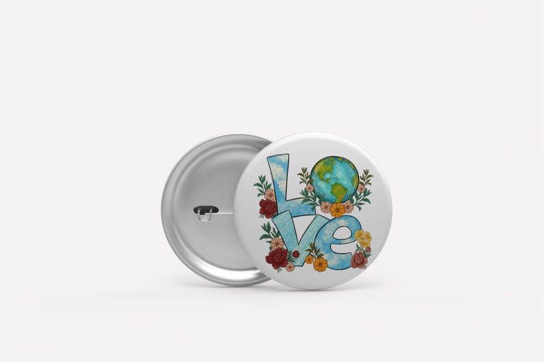 Earth Day Themed Designs Set of 20 Buttons or Magnets 1, 1.25 or 2.25 ...