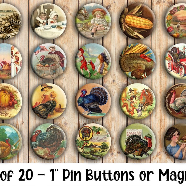Thanksgiving Buttons - Etsy