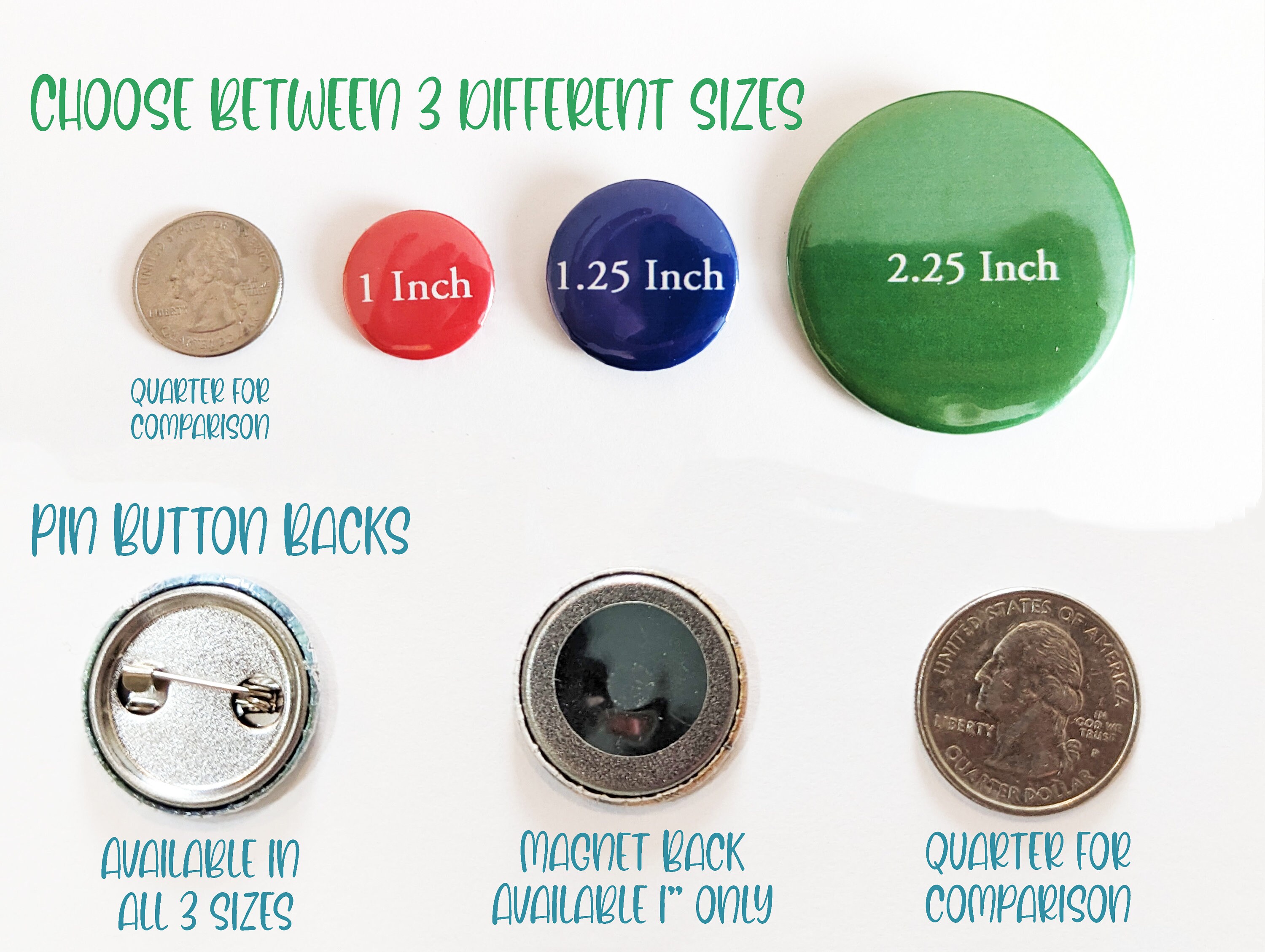 Summer Themed Pins Set of 20 Buttons or Magnets 1, 1.25 or 2.25 Pin ...