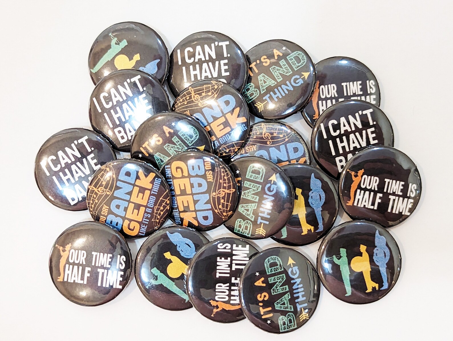 Marching Band - Set of 20 Buttons or Magnets - 1" or 1.25" Pin Buttons ...